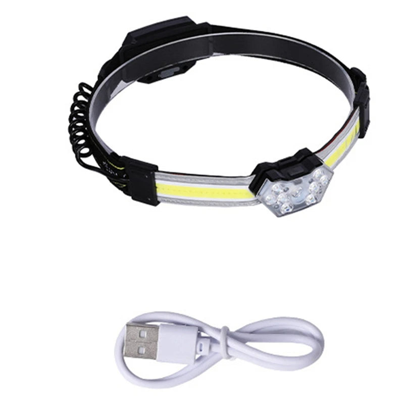 Head-Mounted Torch Rechargeable Waterproof Headlight Electric Fishing ...
