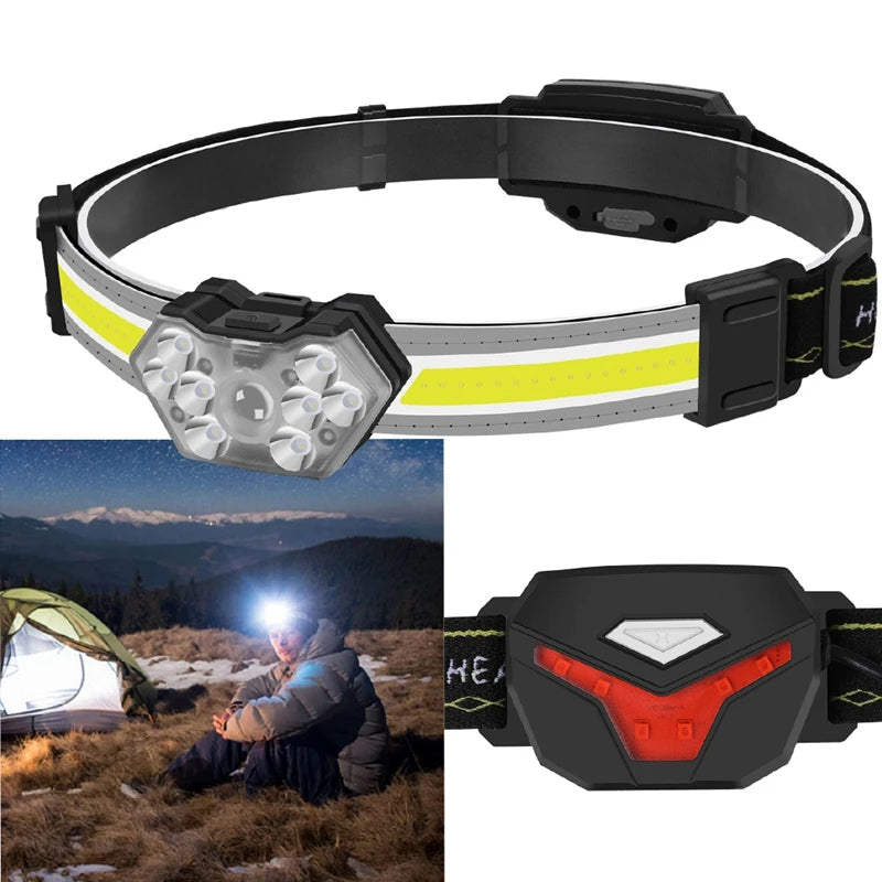Head-Mounted Torch Rechargeable Waterproof Headlight Electric Fishing ...