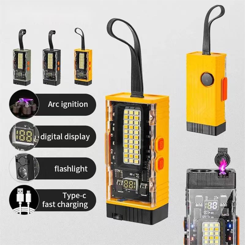 Plastic Rechargeable Mini LED Portable ARC Lighter Camping Working Lig ...