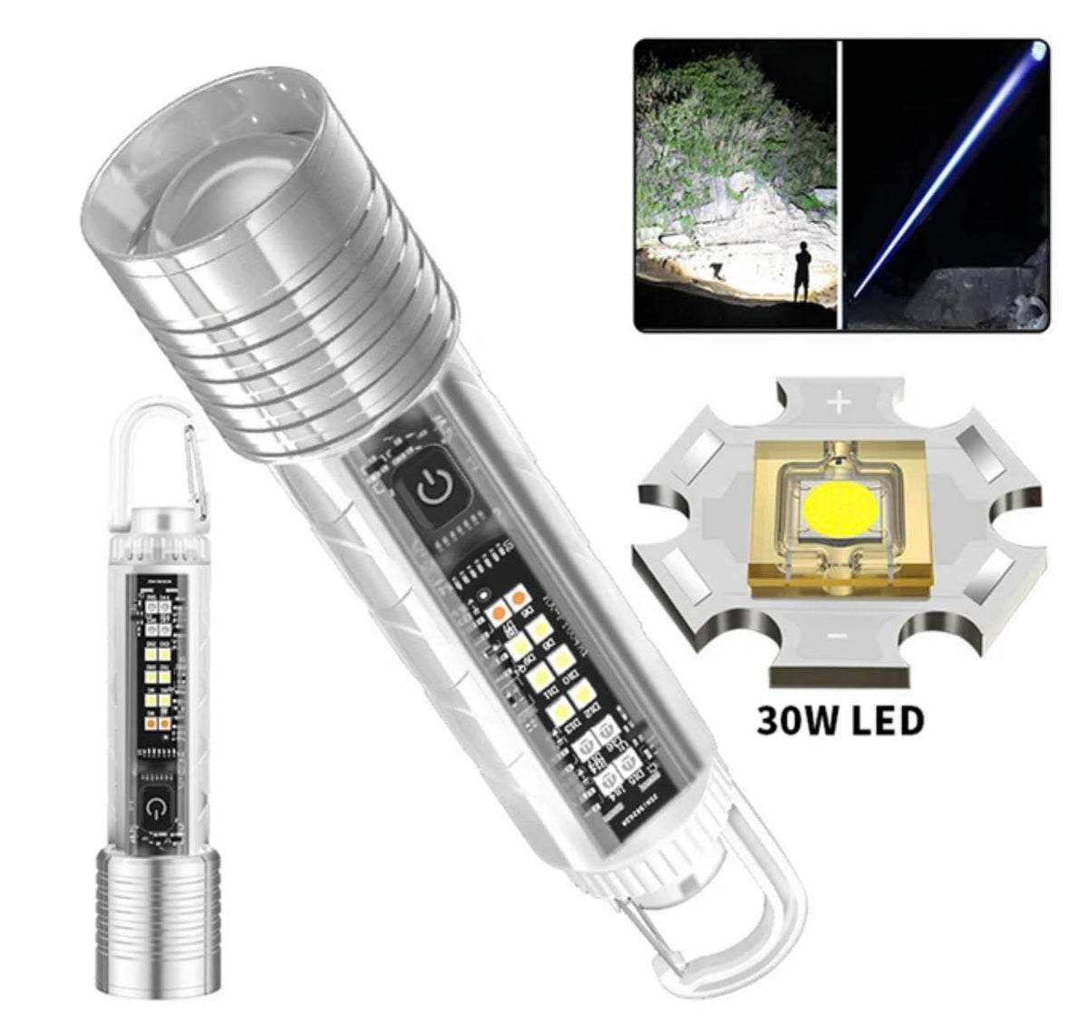 White Laser Wick LED Flashlight Hook + Magnet W/UV Light – Epic. Store
