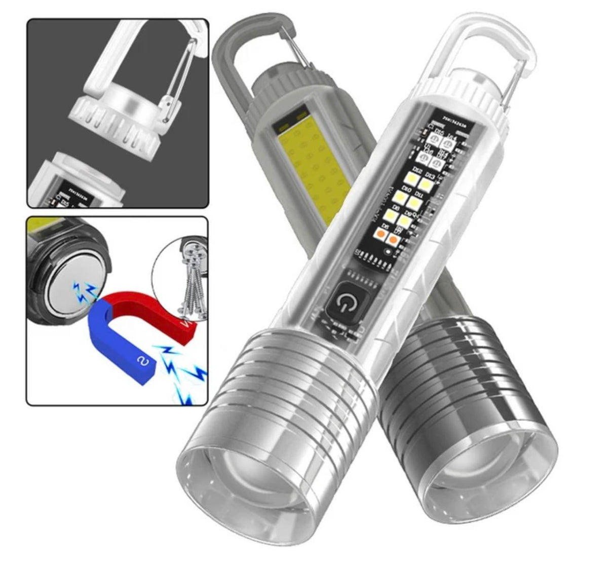 White Laser Wick LED Flashlight Hook + Magnet W/UV Light – Epic. Store