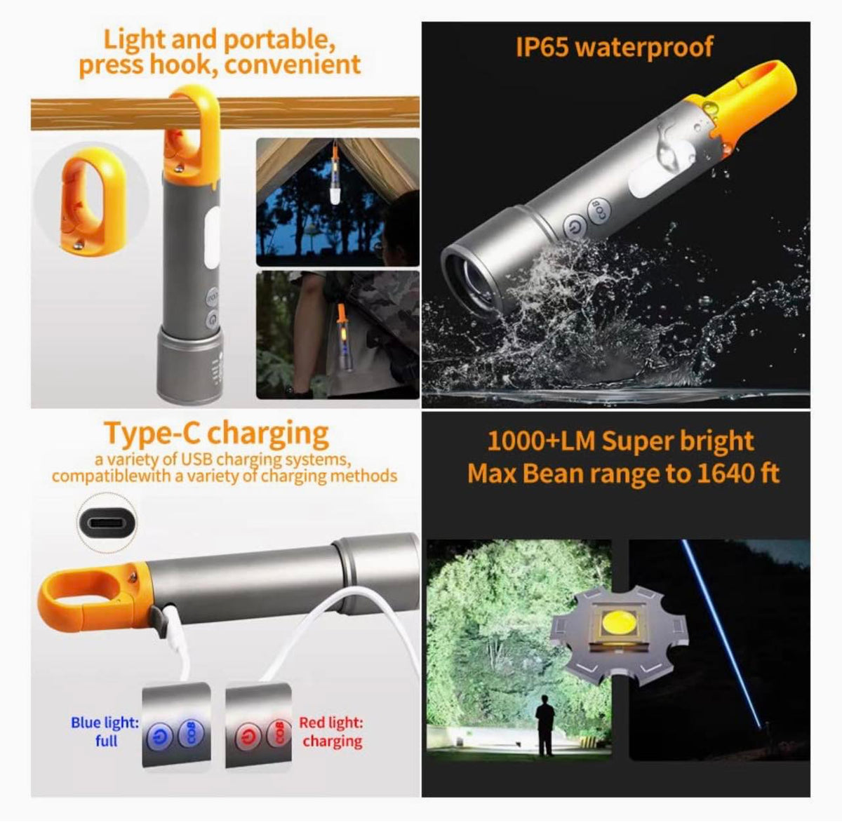 Tactical LED Flashlight Long Shot Wick W/Multicolour Lenses – Epic. Store