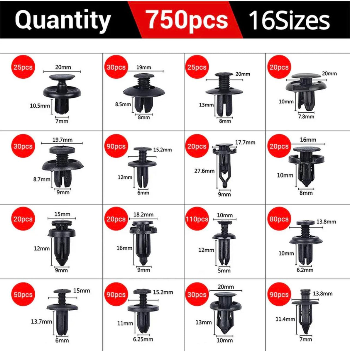 795pcs Car Body Trim Clips Kit Plastic Fasteners W/Removal Tools – Epic ...