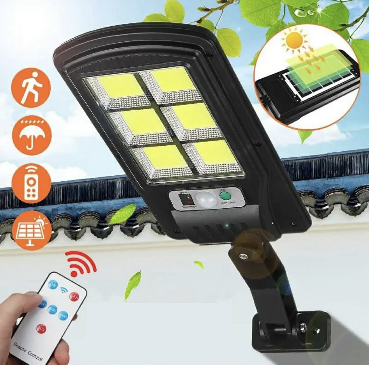 COB Street Solar Sensor Wall Light W/Remote control | BK-818-6 – Epic ...