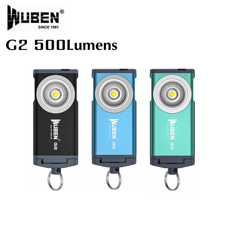 WUBEN G2 Mini Keychain Light 500Lumen Rechargeable Built-in Battery ED ...
