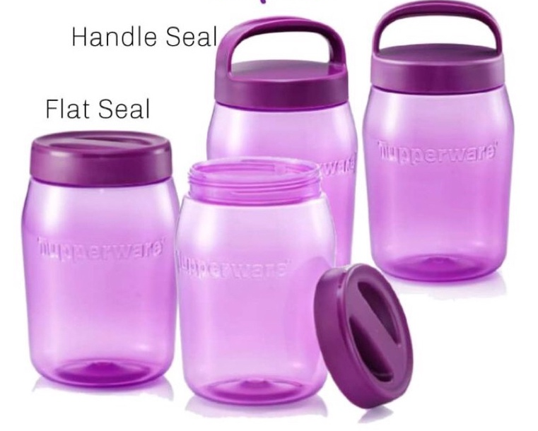 Tupperware Universal Jar Handle Seal Flat Cover 1.5L Pink 2pc set ...