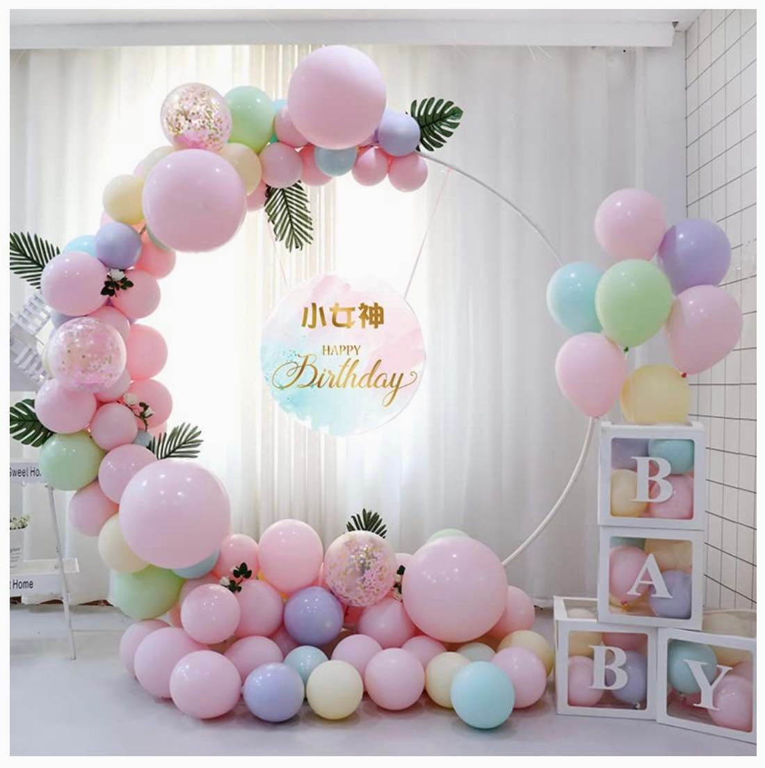 Hoop Round Circle Backdrop Balloon Arch Frame | Wedding Props Backgrou ...