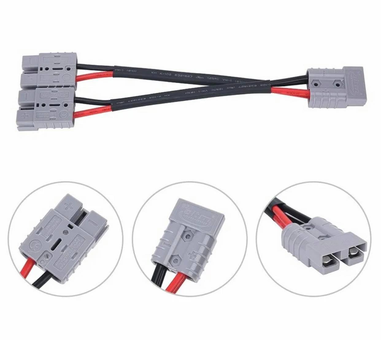 50 Amp Genuine Anderson Plug Connector Double Y Splitter Adaptor 6mm A ...