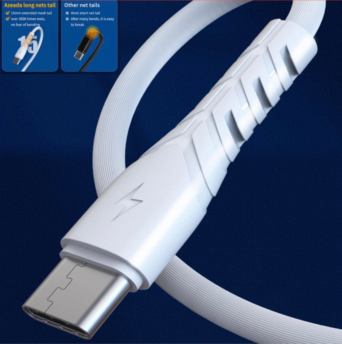 REMAX x AZEADA Wing Series 3A Charging + Data Cable | Type-C / Lightni ...