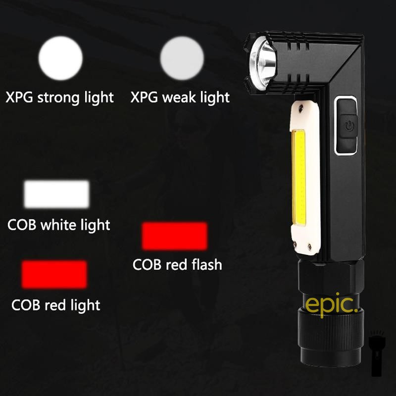 90 Degree USB Rechargeable Flashlight with Magnetic base – Epic. Store