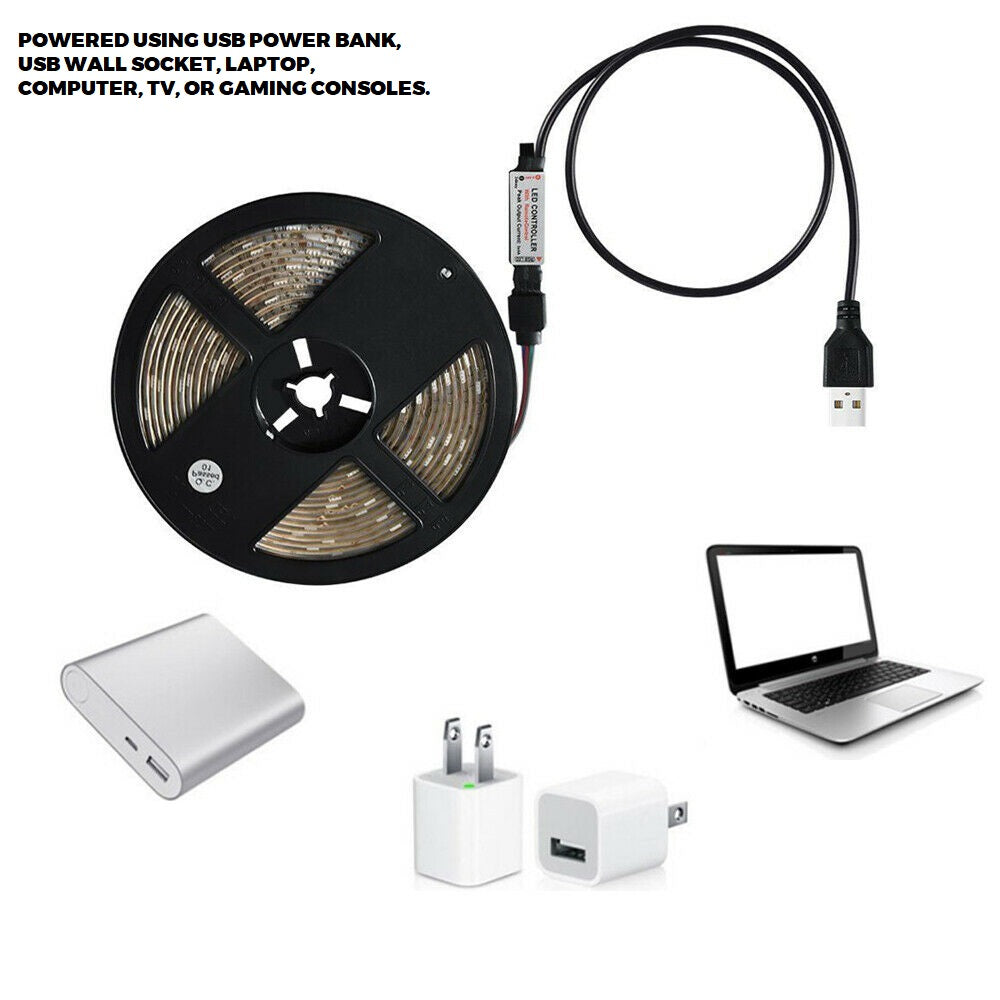 1 - 2 Metre - USB 5050 SMD RGB LED Light Strip – Epic. Store